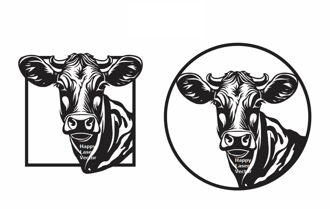 Cow Frame SVG - Wood Laser File - Cow Wallart Wood Cutting - Cut File ...