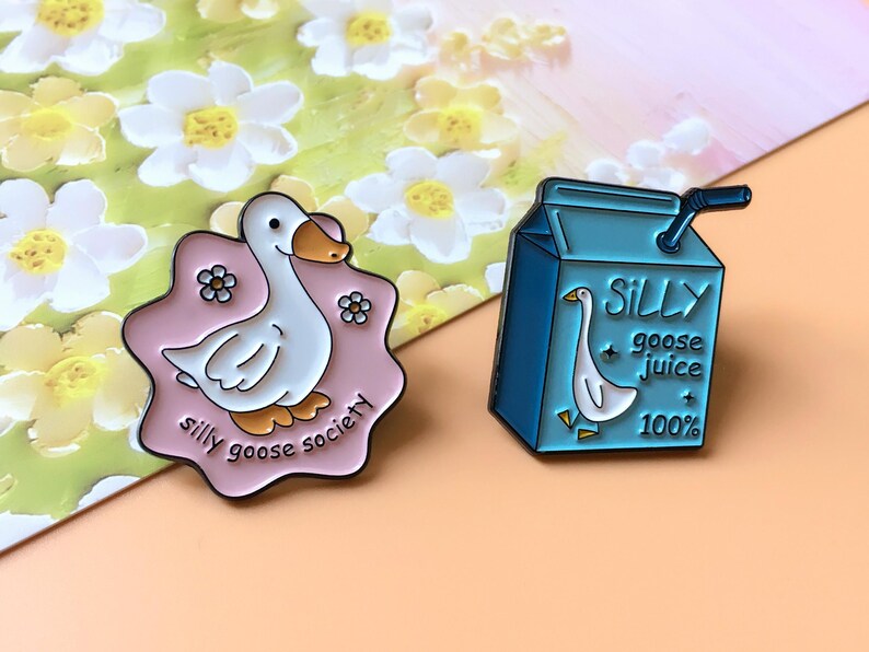 Funny Goose Enamel Pin Cute Animal Badge Pin Lapel Pin Collar Pin ...