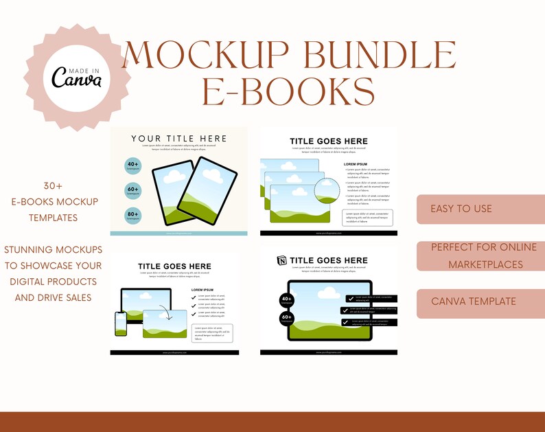Canva Mock up Template Bundle - Etsy