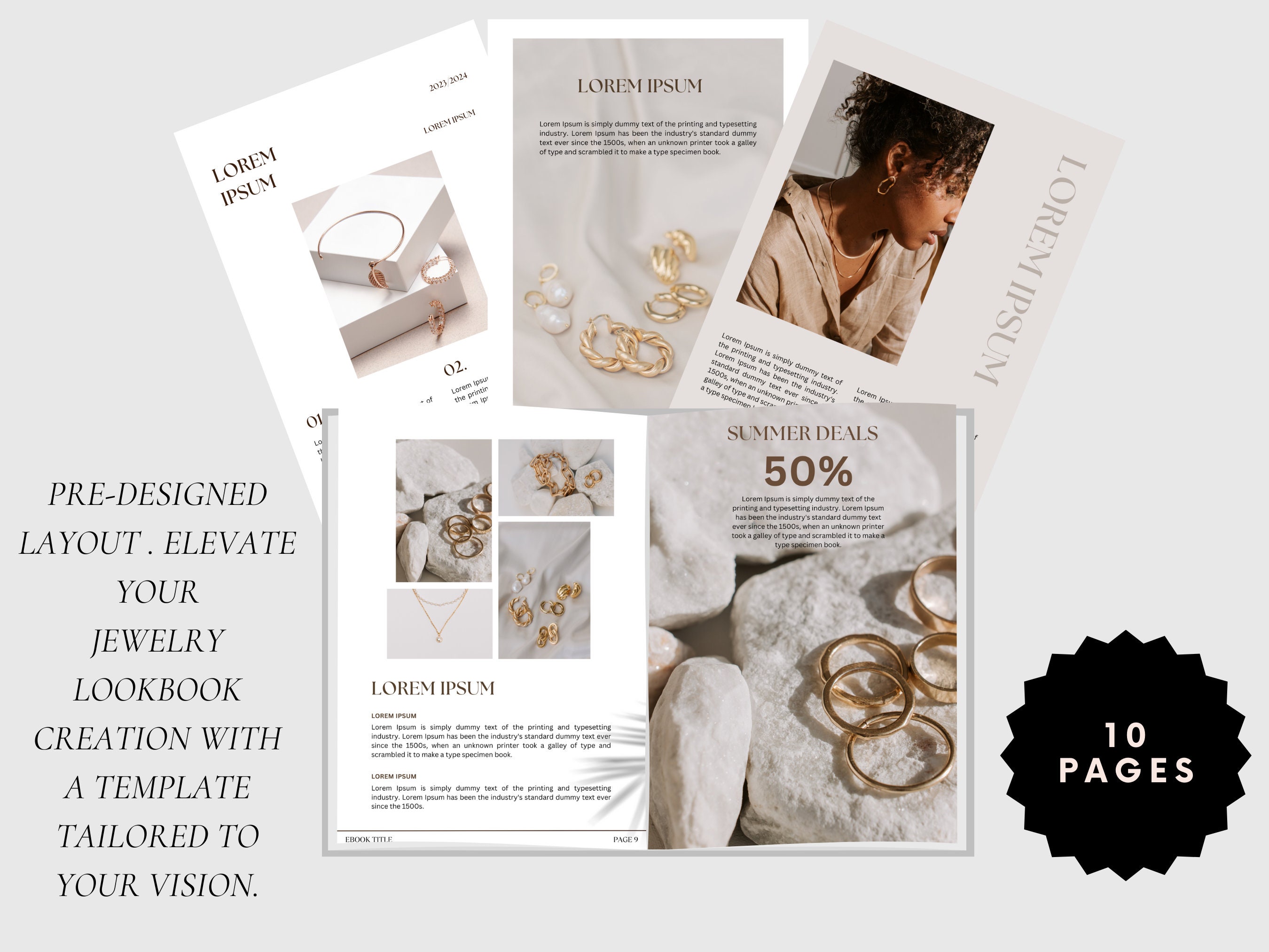 Jewelry Lookbook Template Canva Template Catalog Gift Guide Template ...