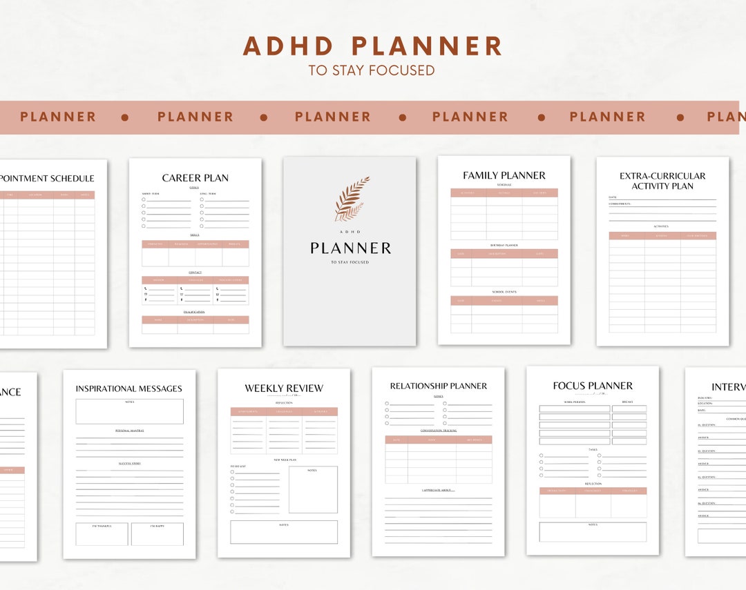 ADHD Planner Printable | A4 & Letter ADHD Planner | Adhd Planner Adult ...