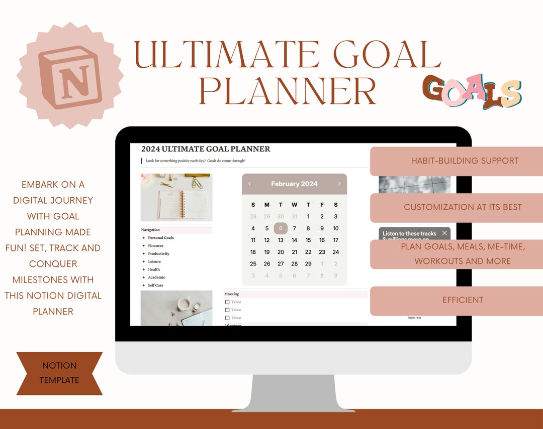 Ultimate Goal Planner | Notion Dashboard Goal Planner | Template Notion ...