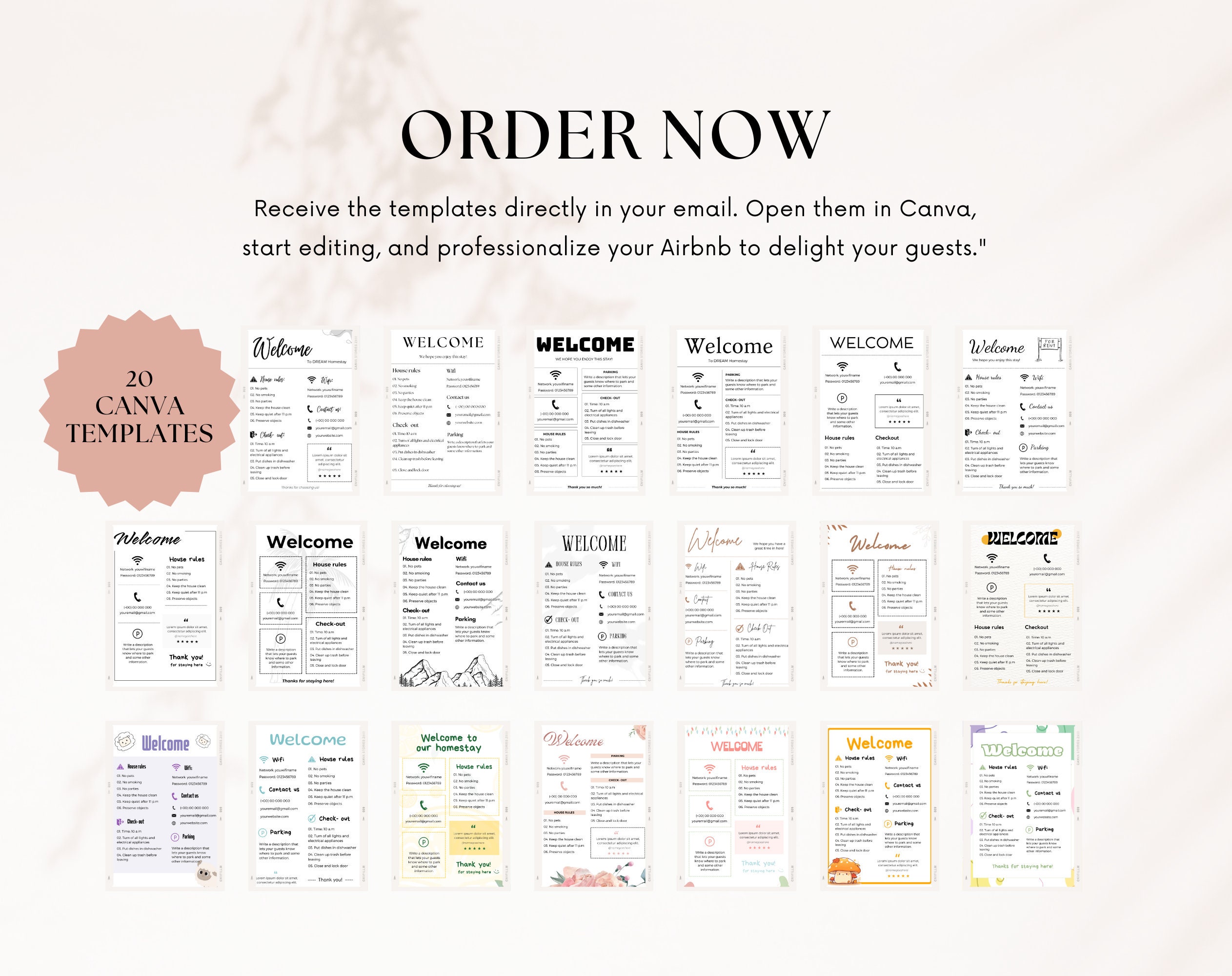 Airbnb Welcome Signs | Canva Template Welcome Signs | Rental Welcome ...