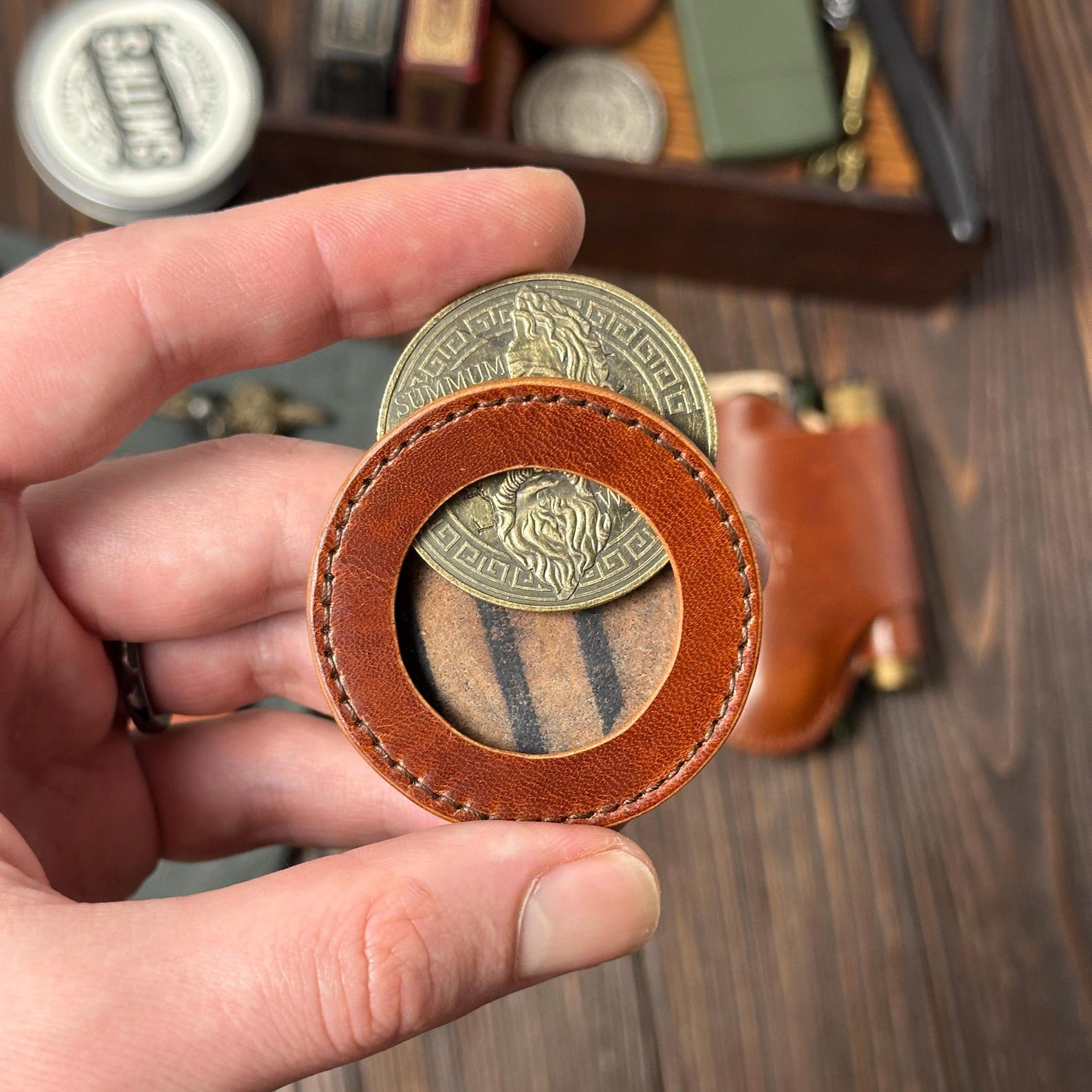 PDF Pattern: Leather Challenge Coin Case, Coin Slip Case. Digital ...