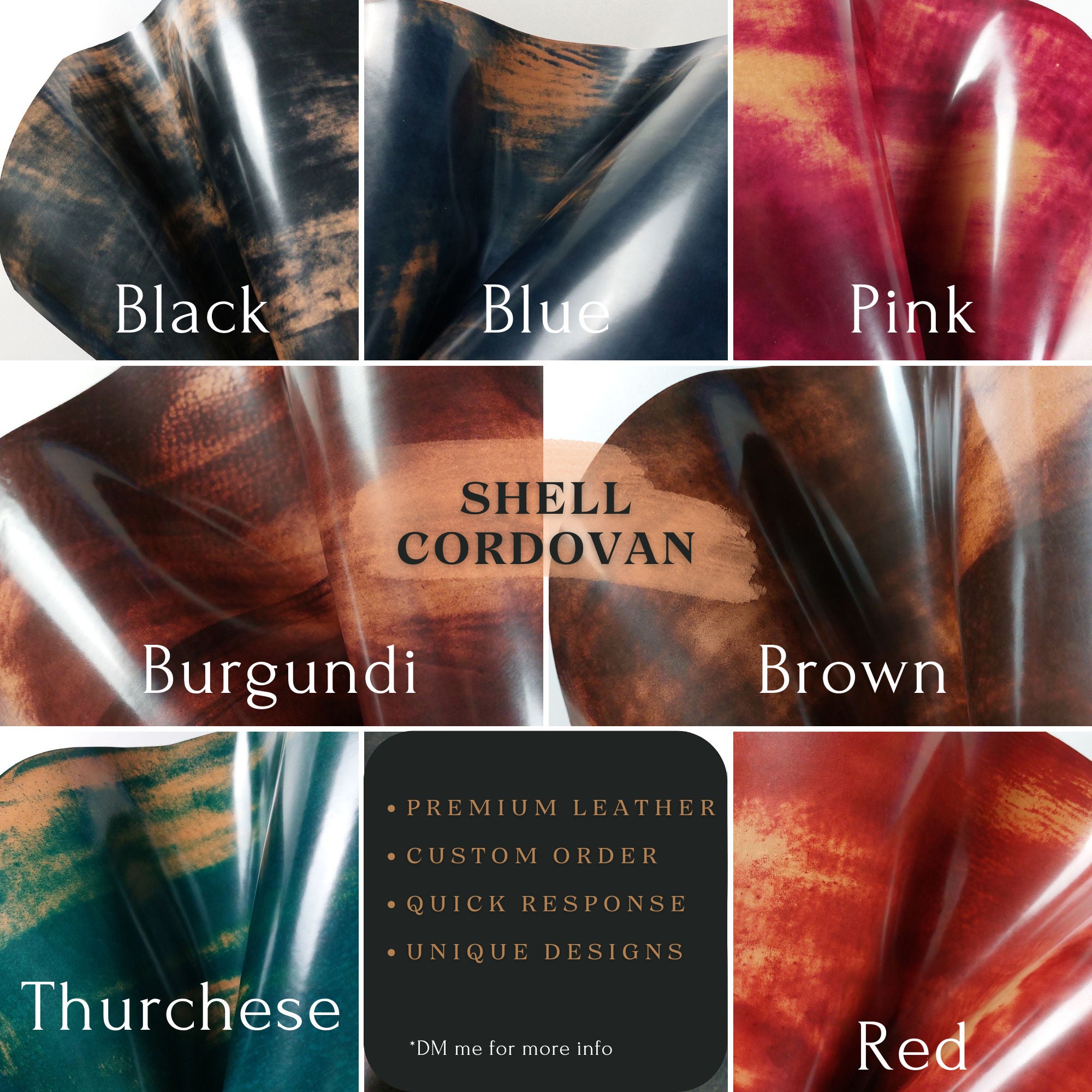 Shell Cordovan Wallet, Handcrafted, Marbled Brown Shell Cordovan ...