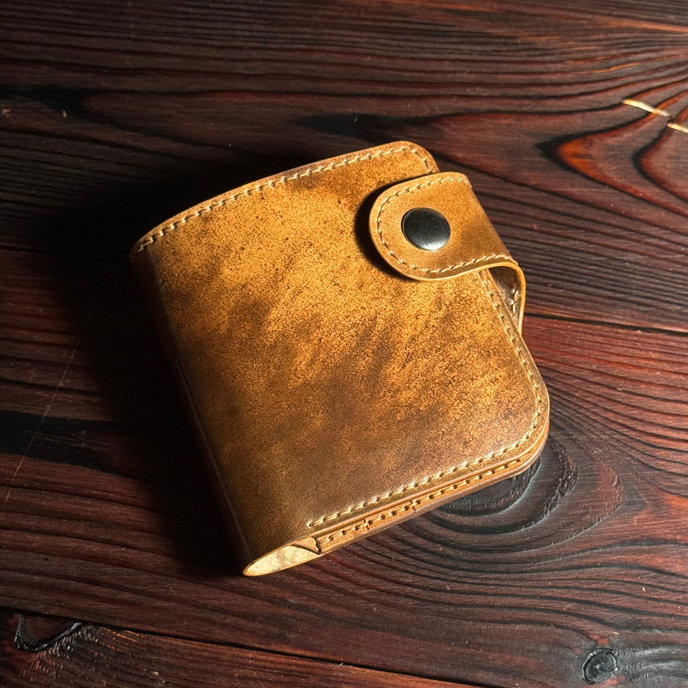 Shell Cordovan Wallet, Handcrafted, Marbled Brown Shell Cordovan ...