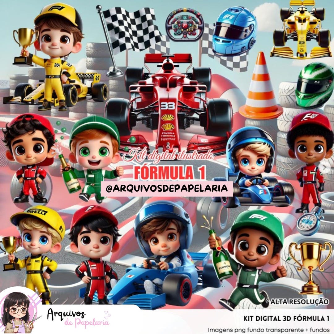 Formula 1 Digital Kit - Party Cliparts, Creative Stationery and ...