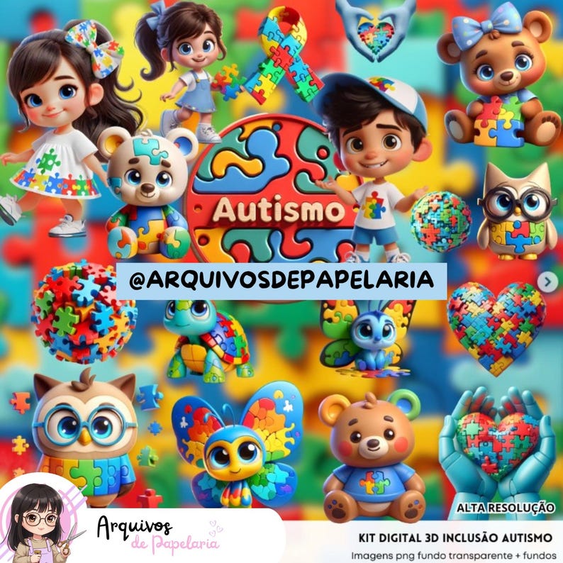 Autism Digital Kit - Awareness Cliparts, Creative Stationery, and ...