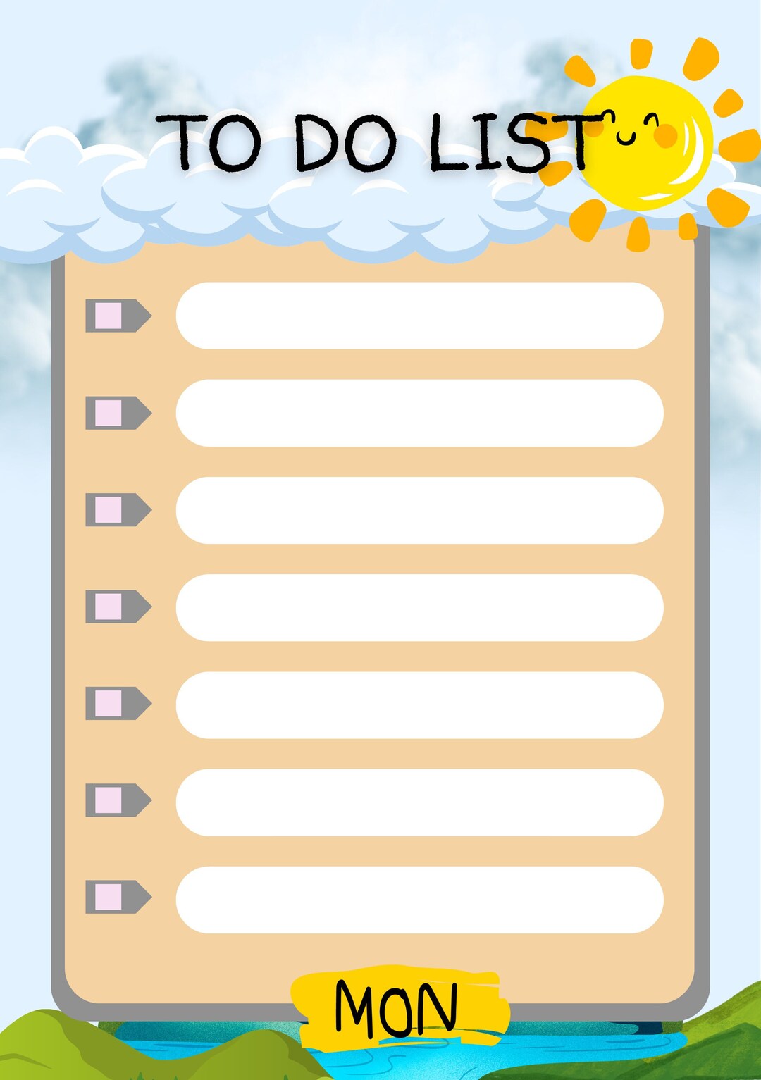 To Do List Monday-sunday - Etsy