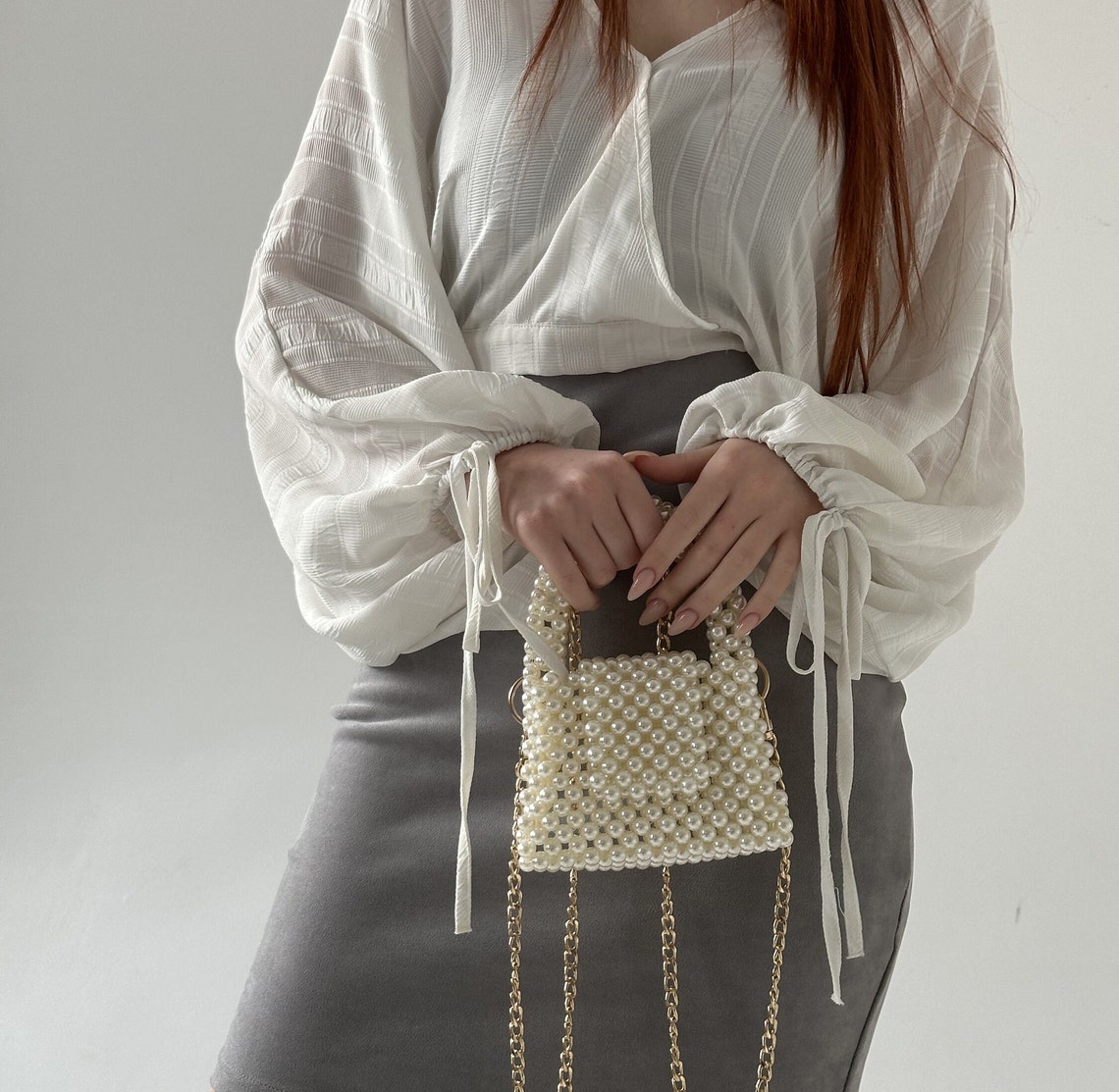 Pearl Clutch Purse,pearl Bag,cross Body Bag,bridal Pearl Clutch ...