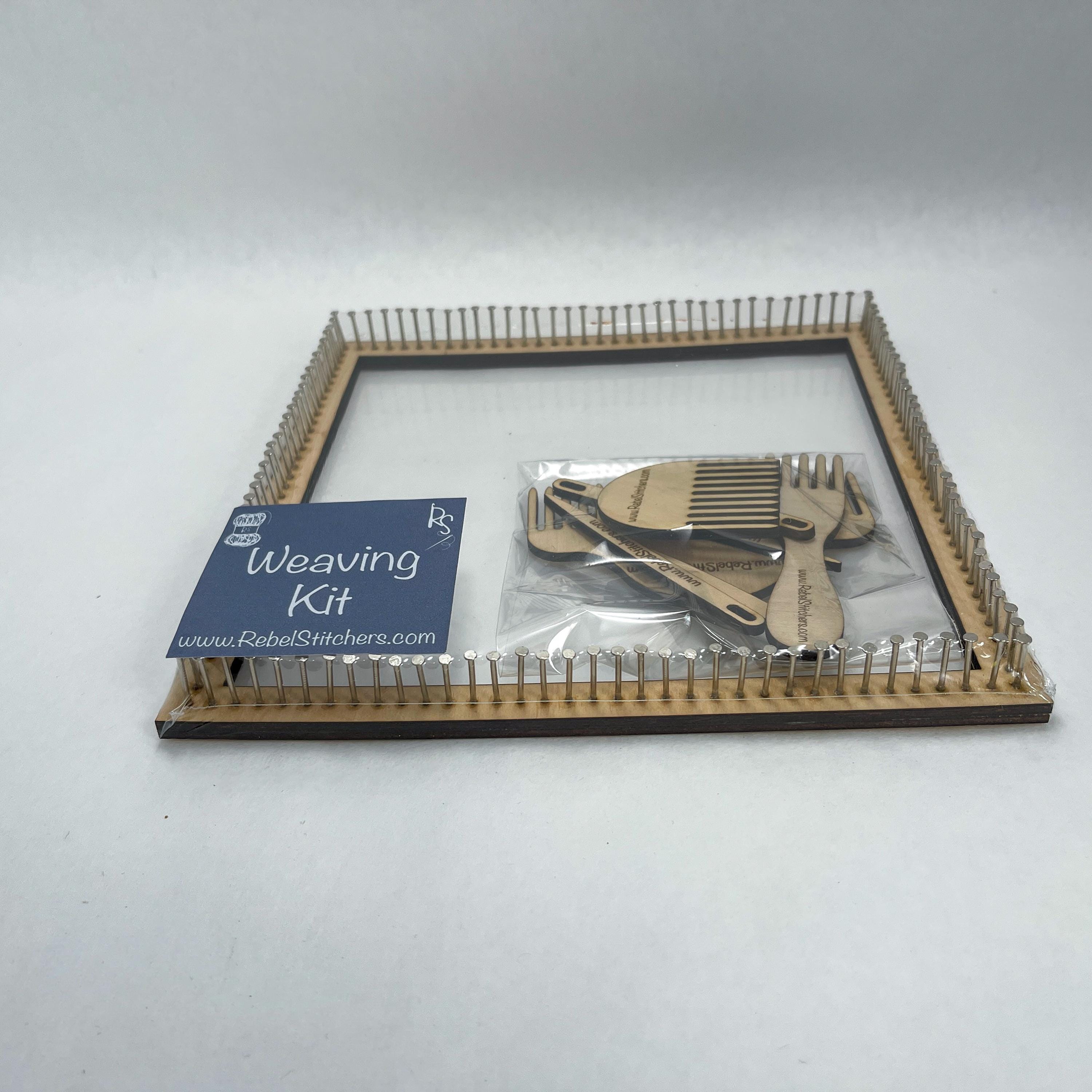 Small Handmade Square Pin Loom Kit Compact, Portable, & Beginner ...