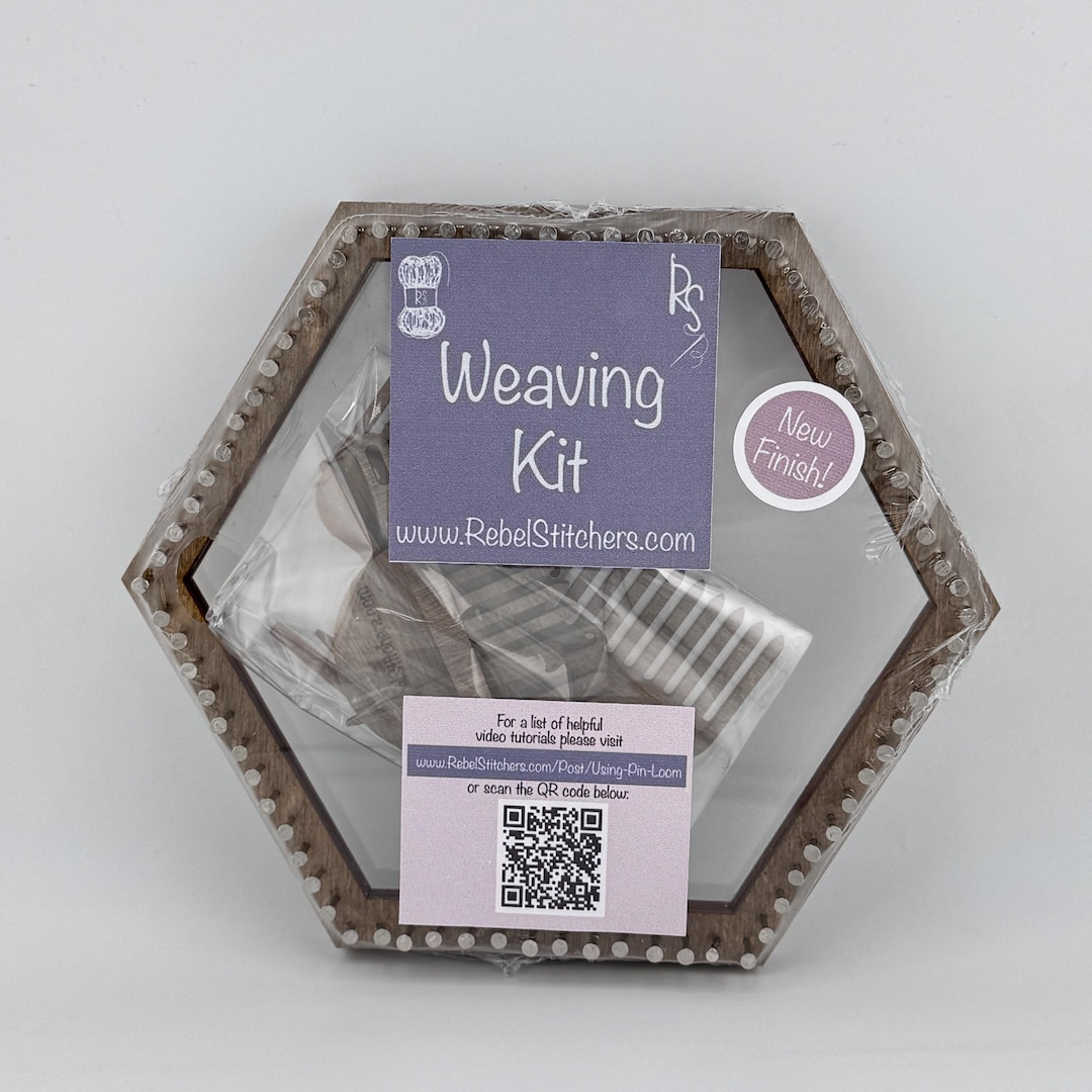 Small - Handmade Hexagon Pin Loom Kit - Compact, Portable, & Beginner ...