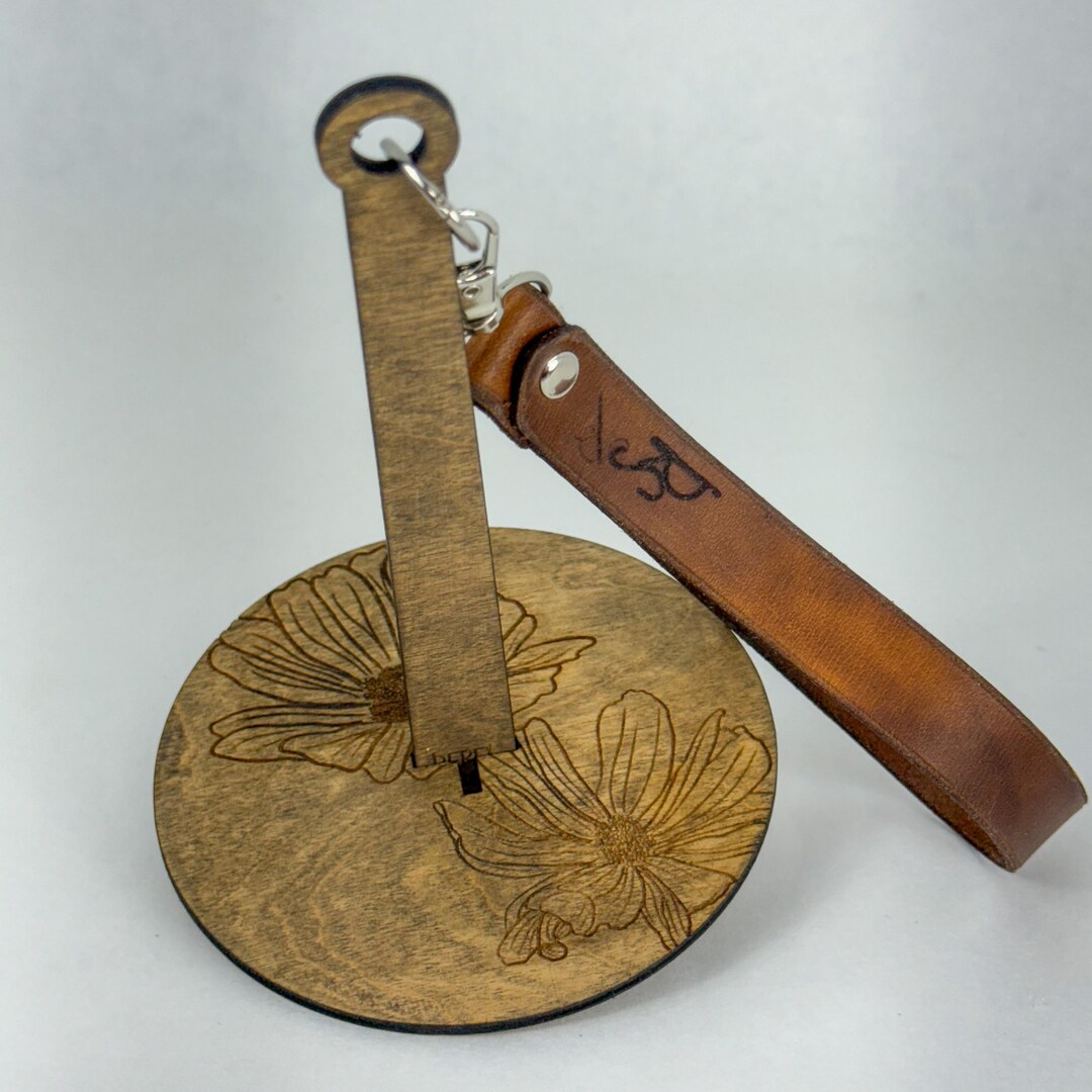 Handmade Wooden Wrist Yarn Minder / Holder - Real Leather Strap ...