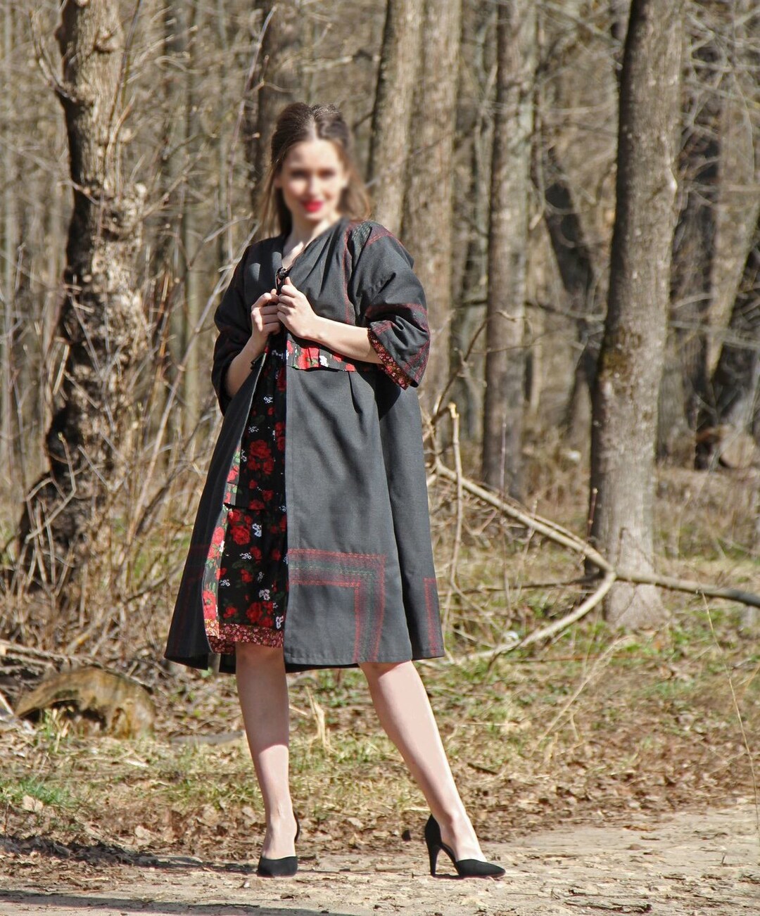 Light Cottagecore Coat Dark Grey - Etsy