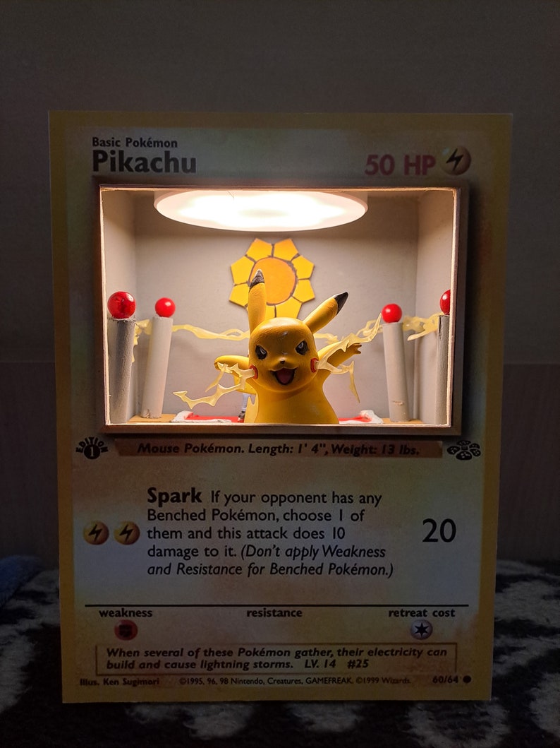 Diorama Pokémon Card 3D Pikachu - Etsy