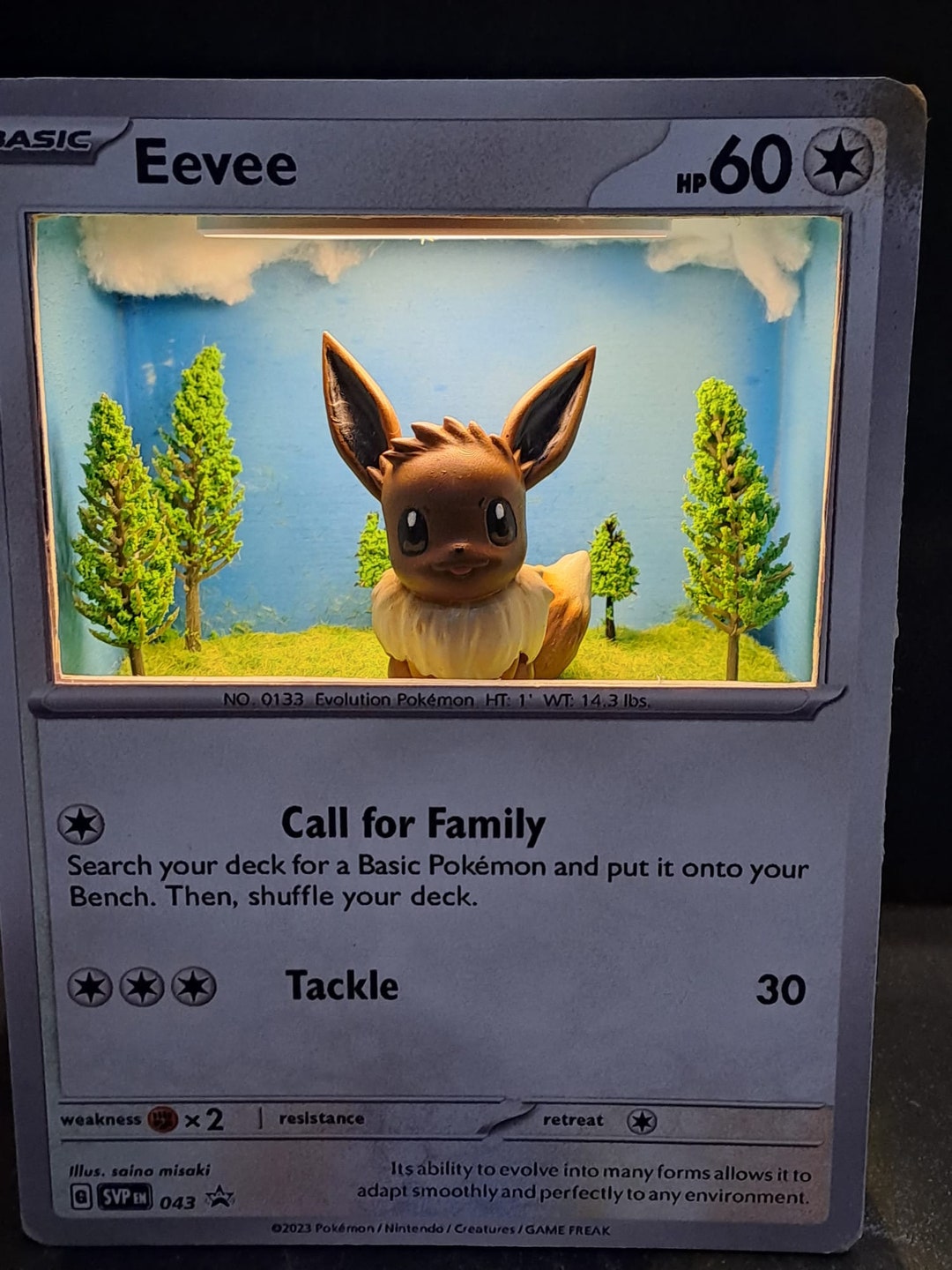 Diorama Pokémon Card 3D Eevee - Etsy