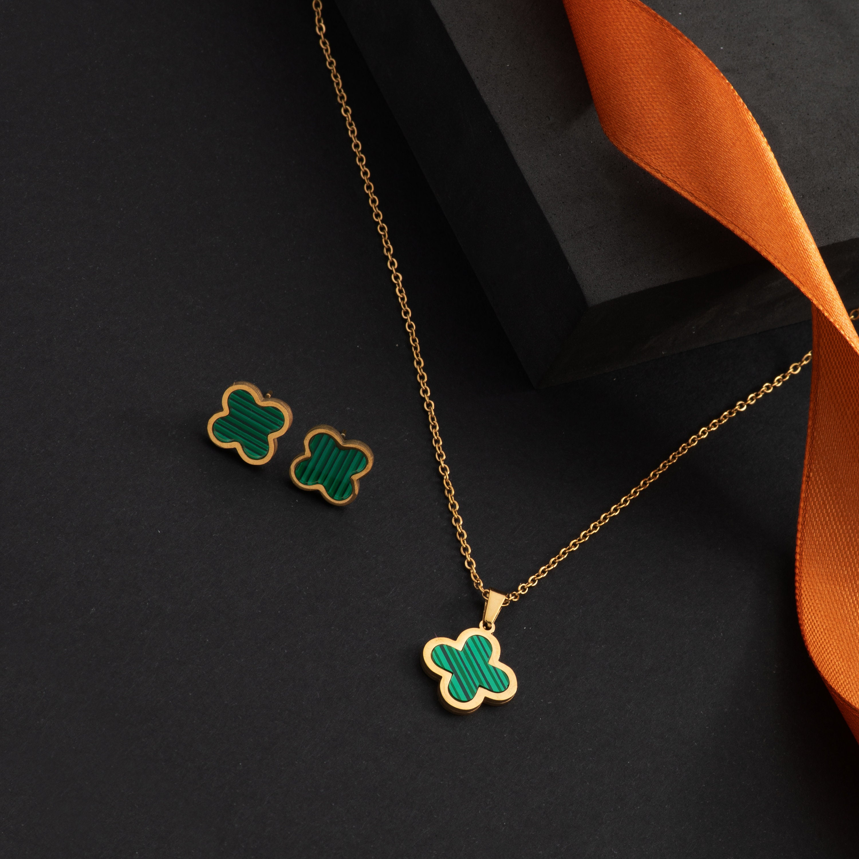 14k Gold Plated Clover Charm Necklace | Four Leaf Clover Necklace ...