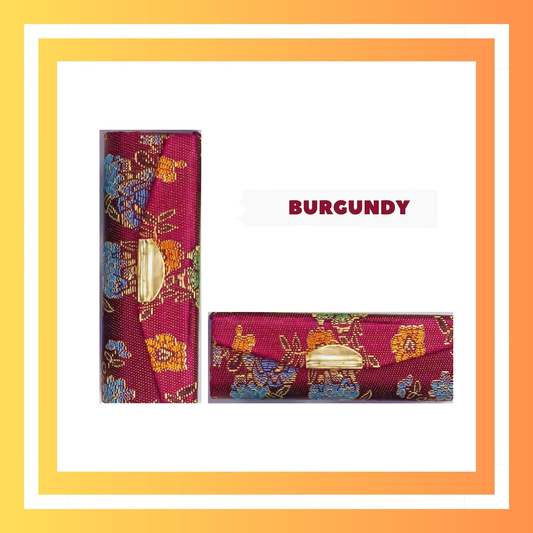 Embroidered Hard Brocade Lipstick Cases in 10 Colours | Lipstick Cases ...
