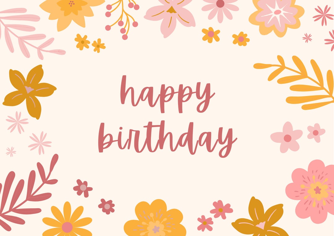 Colorful Happy Birthday Card - Etsy