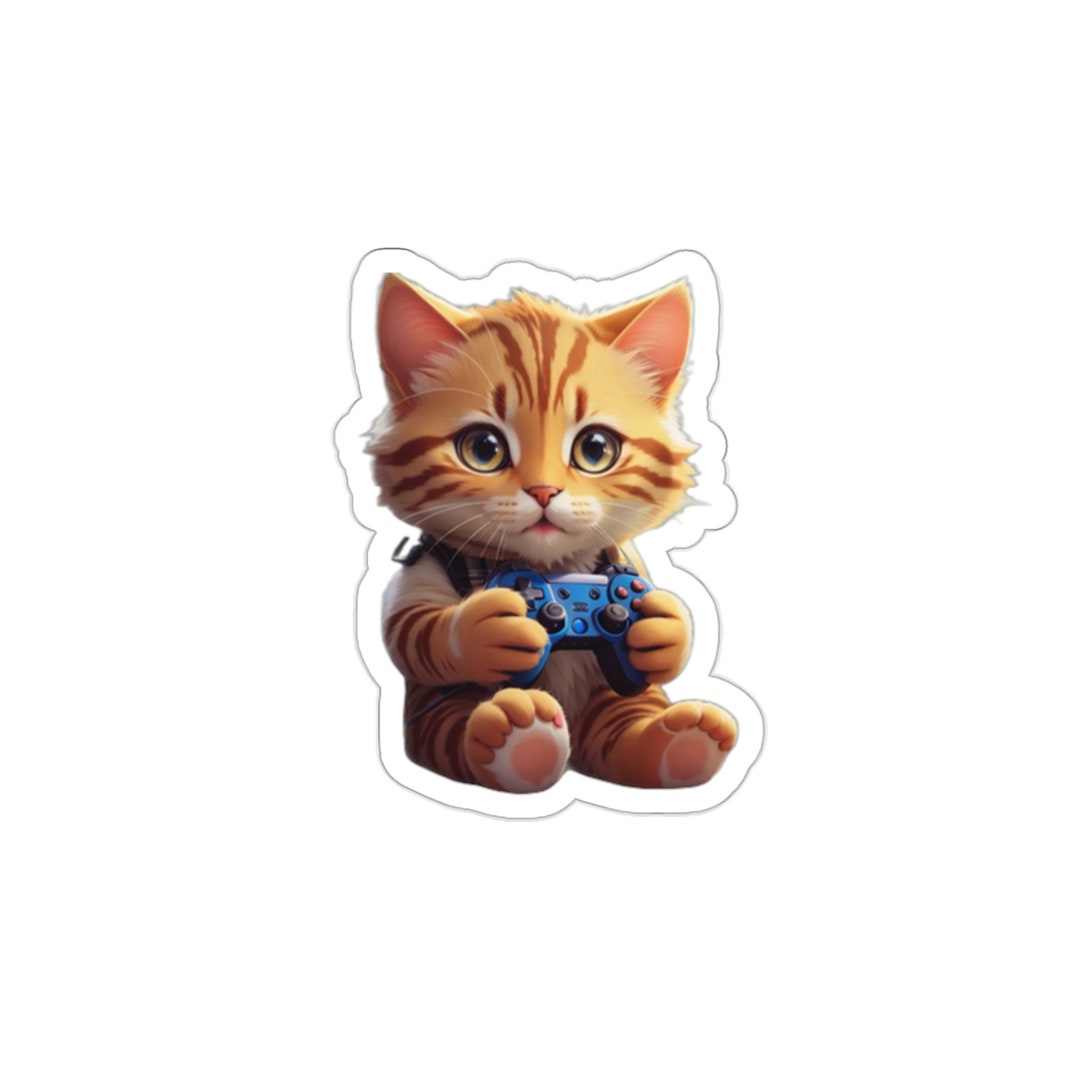Gamer Kitty Sticker Cat Sticker, Cute Cat Sticker, Cat Lover Sticker ...