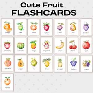 Fruit Flashcards Printable Digital Fruit Flashcards Vocabulary for Kids ...