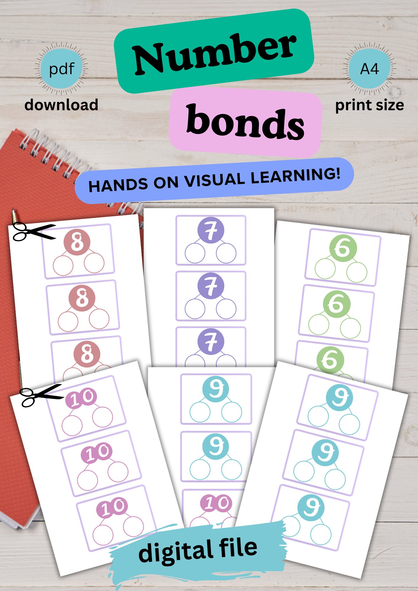 Number Bonds Math for Kids, Foundational Math Worksheets, Concept Math ...