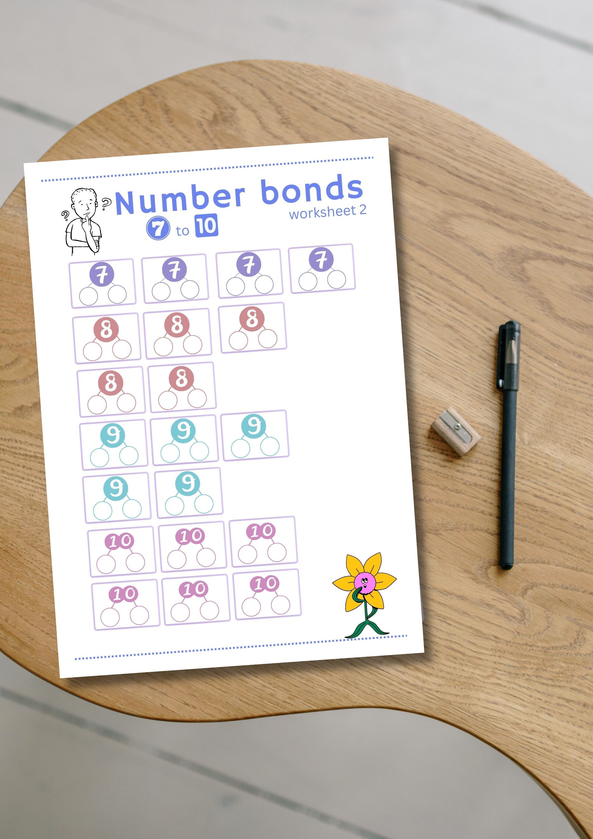 Creative Learning Educational Worksheet Number Bonds Math Activity - Etsy