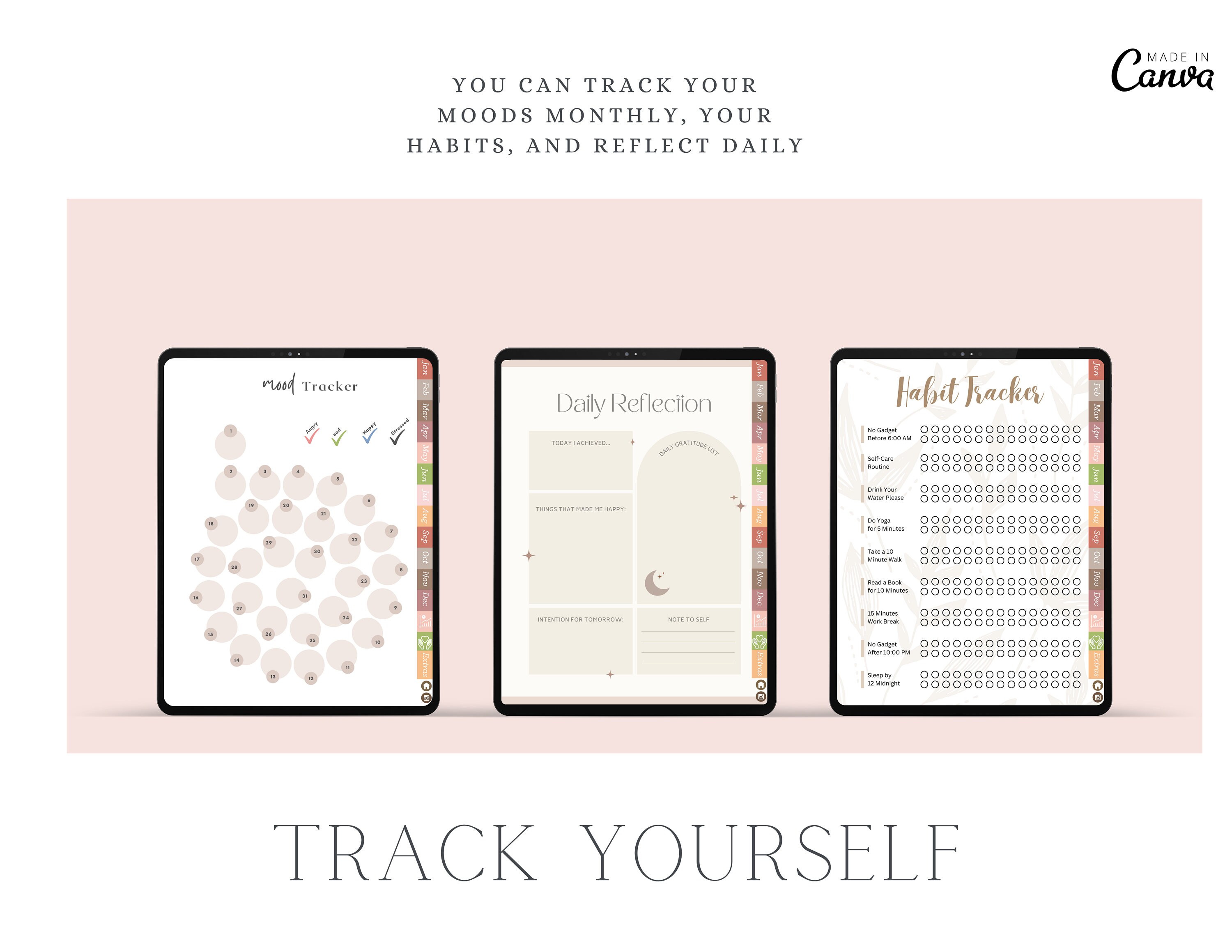Self-care Planner, Digital Wellness Journal, Mental Health Tracker ...