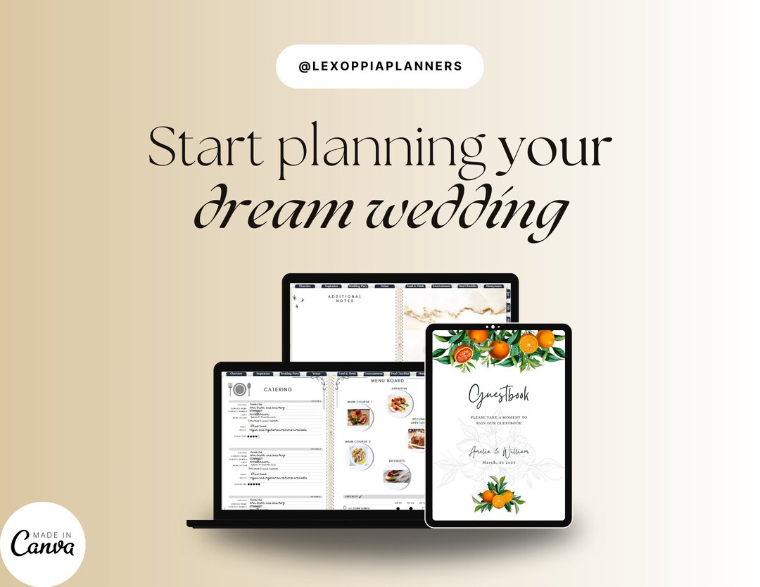 Wedding Planner Template PDF - Digital Download, Canva Editable ...