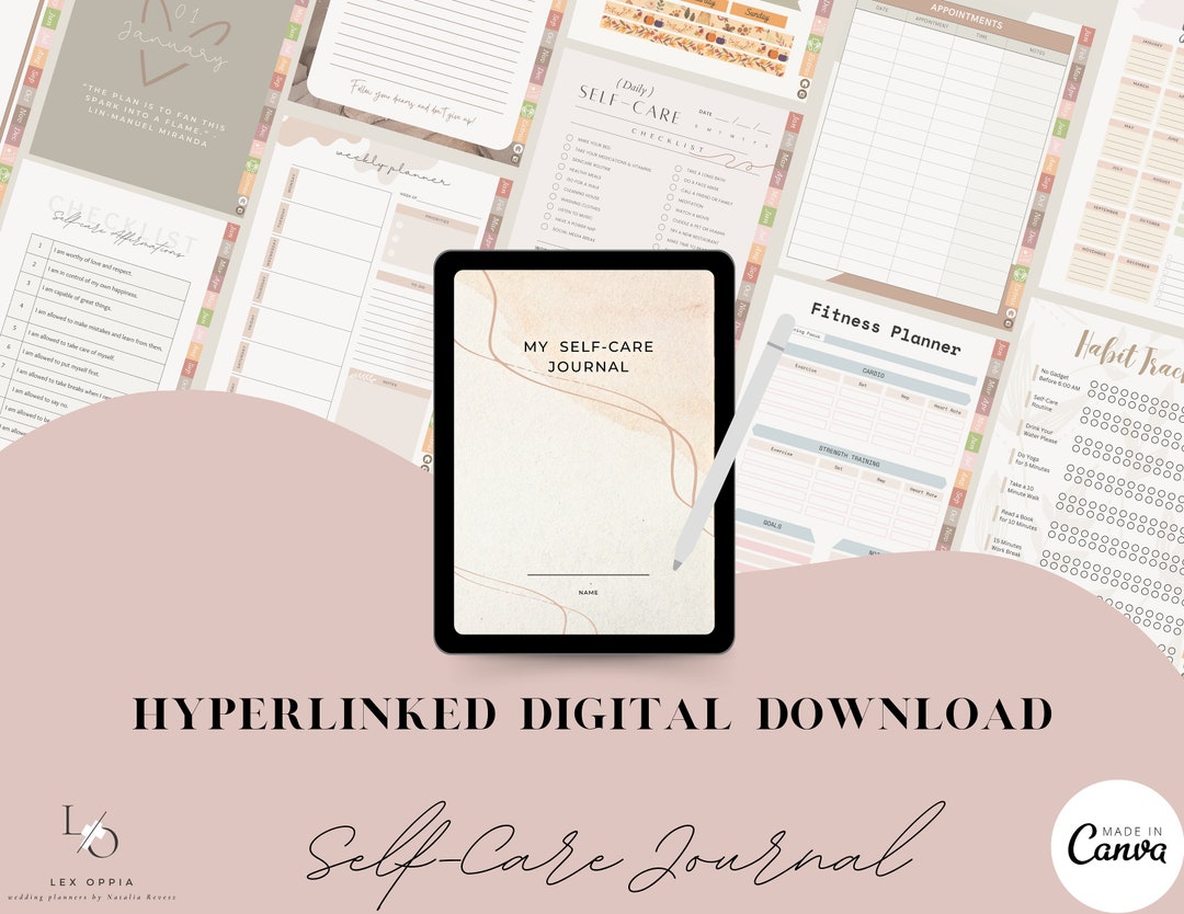 Self Care Digital Journal, Editable PDF, Mindfulness Journal, Digital ...