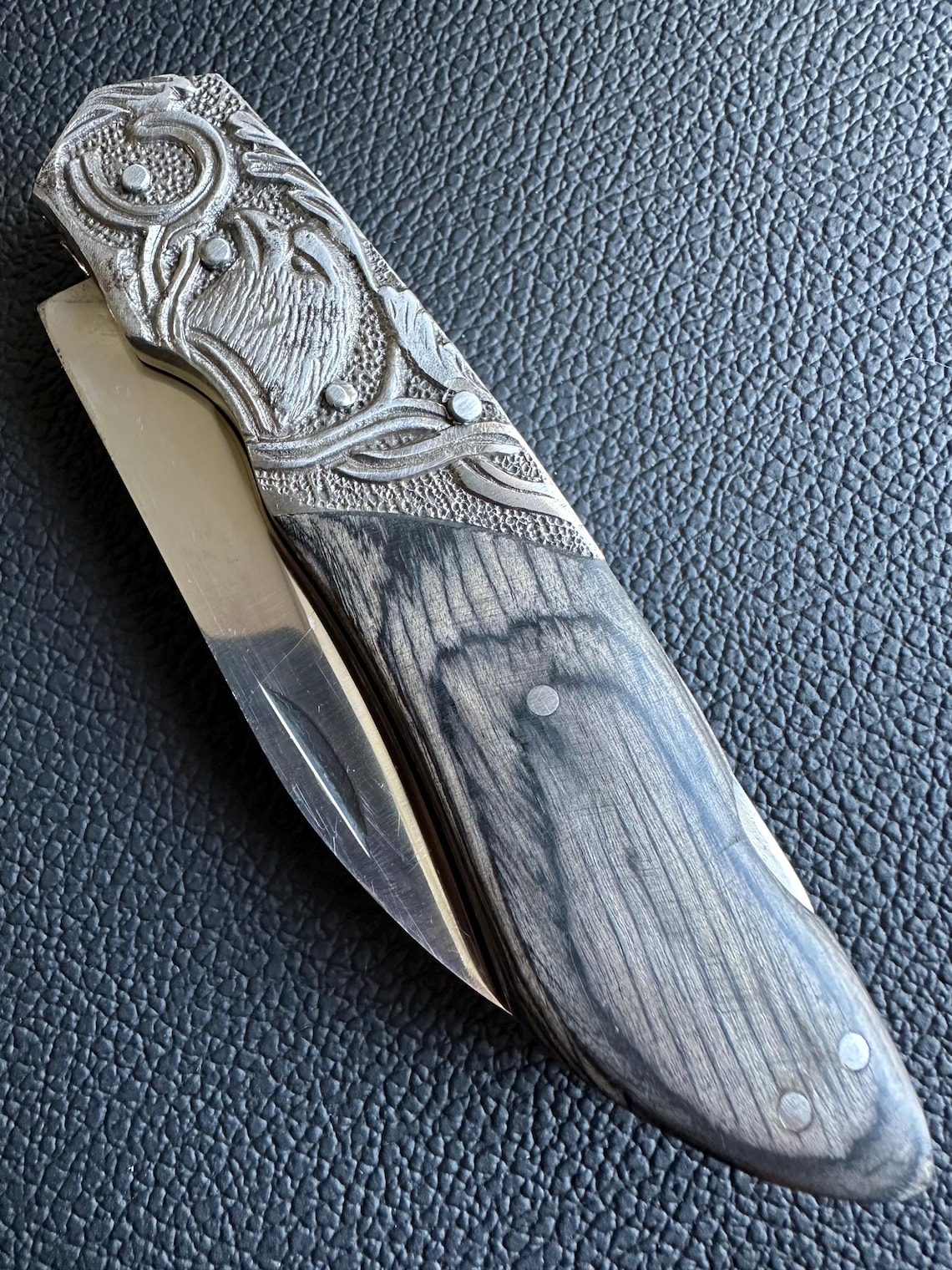 Handmade Folding Pocket Knife, Folding Blade, Wooden Handle - Etsy