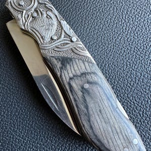 Handmade Folding Pocket Knife, Folding Blade, Wooden Handle - Etsy