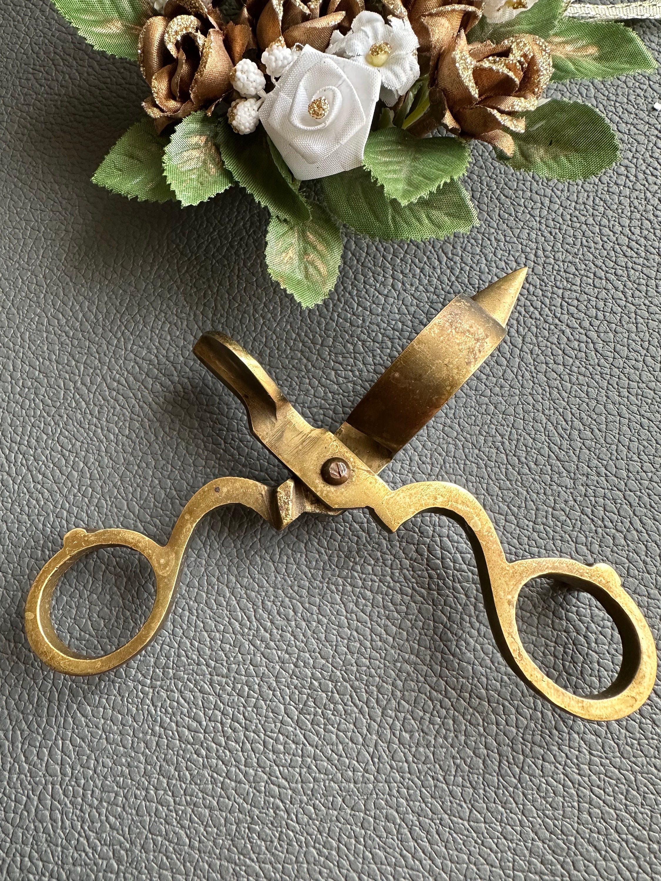 Vintage Brass Candle Trimmer Scissors for Candle Wick - Etsy