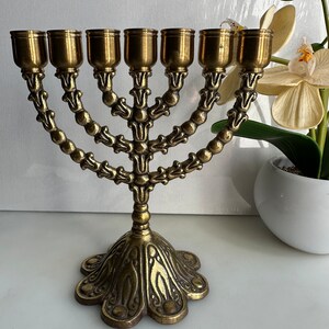 Menorah Candlestick With Seven Candles - Etsy
