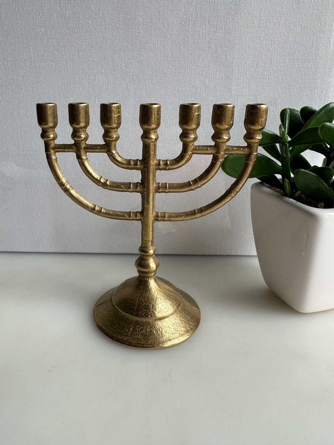 Menorah Candlestick With Seven Candles. - Etsy