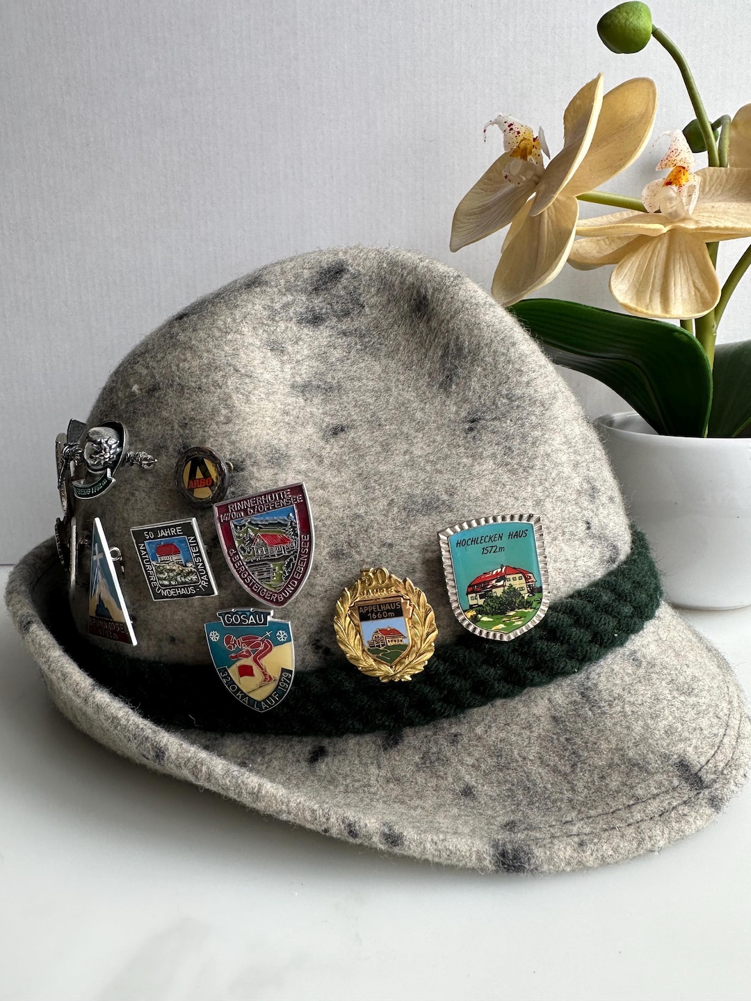Vintage Alpine Hat With Pins With Tourist Emblems From Austria - Etsy