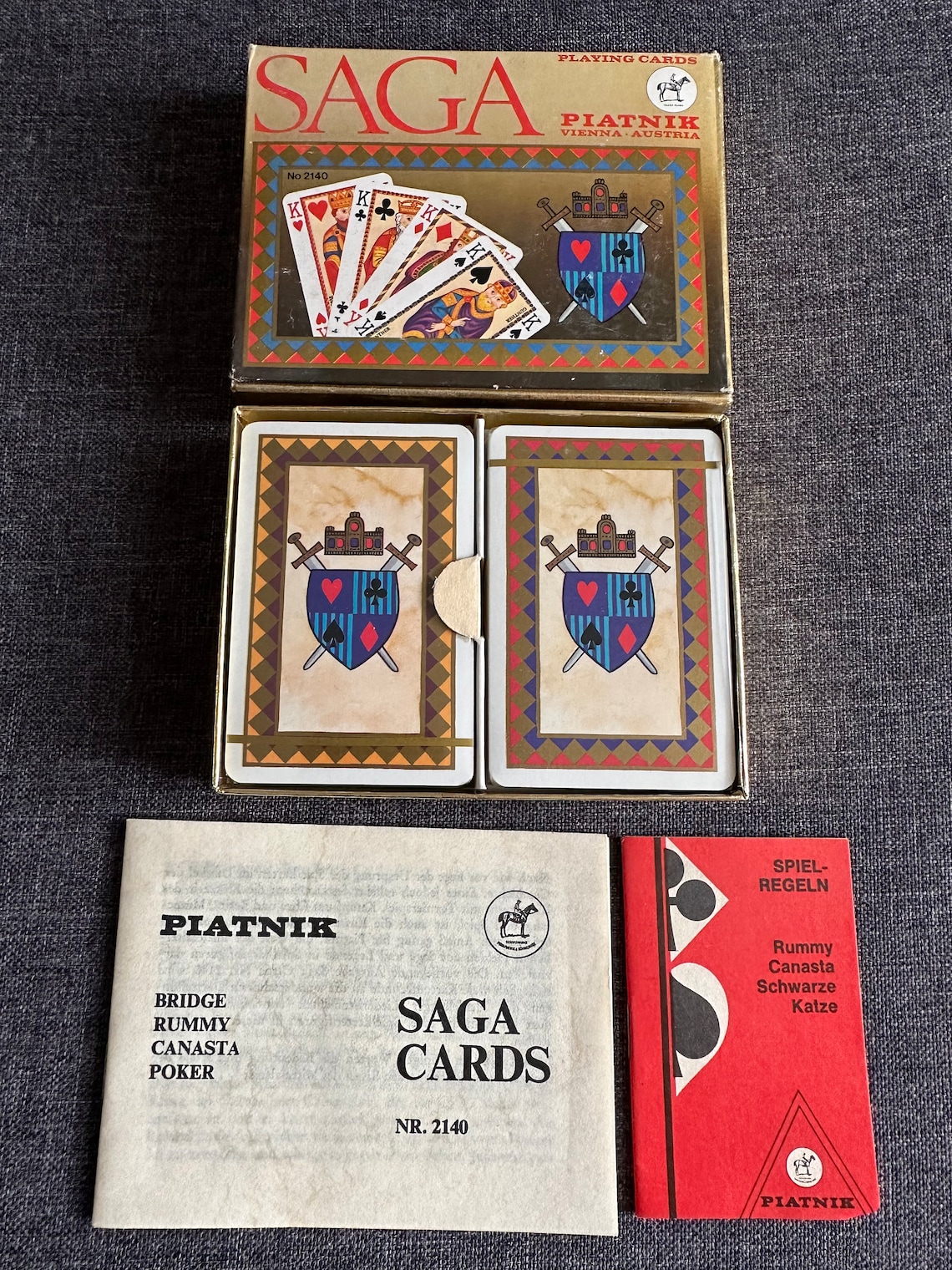 Playing Cards Double Deck 2x55 SAGA PIATNIK Austria - Etsy