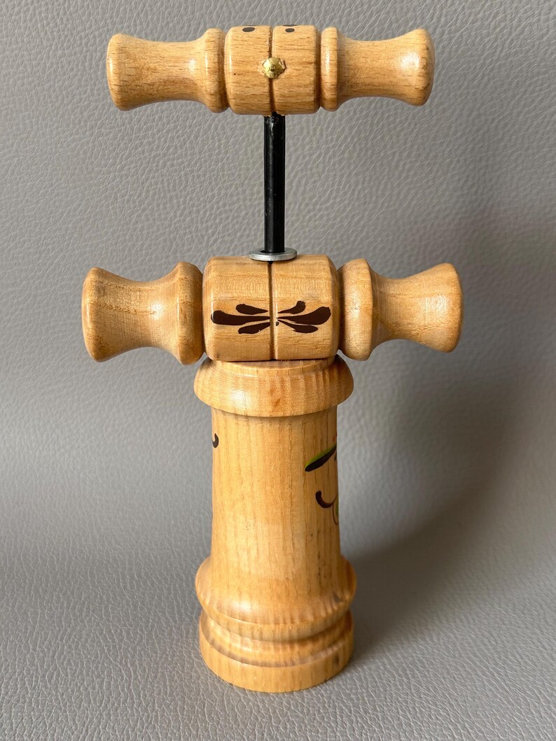 Vintage Wooden Corkscrew With German Folk Art Painting, Wine Bottle Opener - Etsy