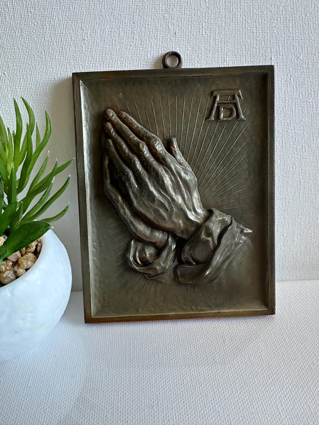 Antique Cast Bronze Wall Relief Plate Albrecht Dürer "praying Hands ...