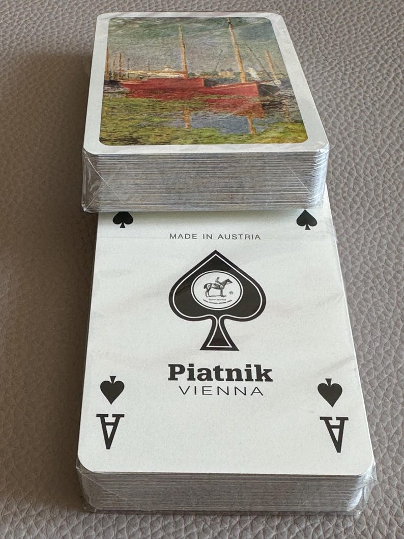 Playing Cards Claude Monet With Boats 2x55 Piatnik Austria - Etsy