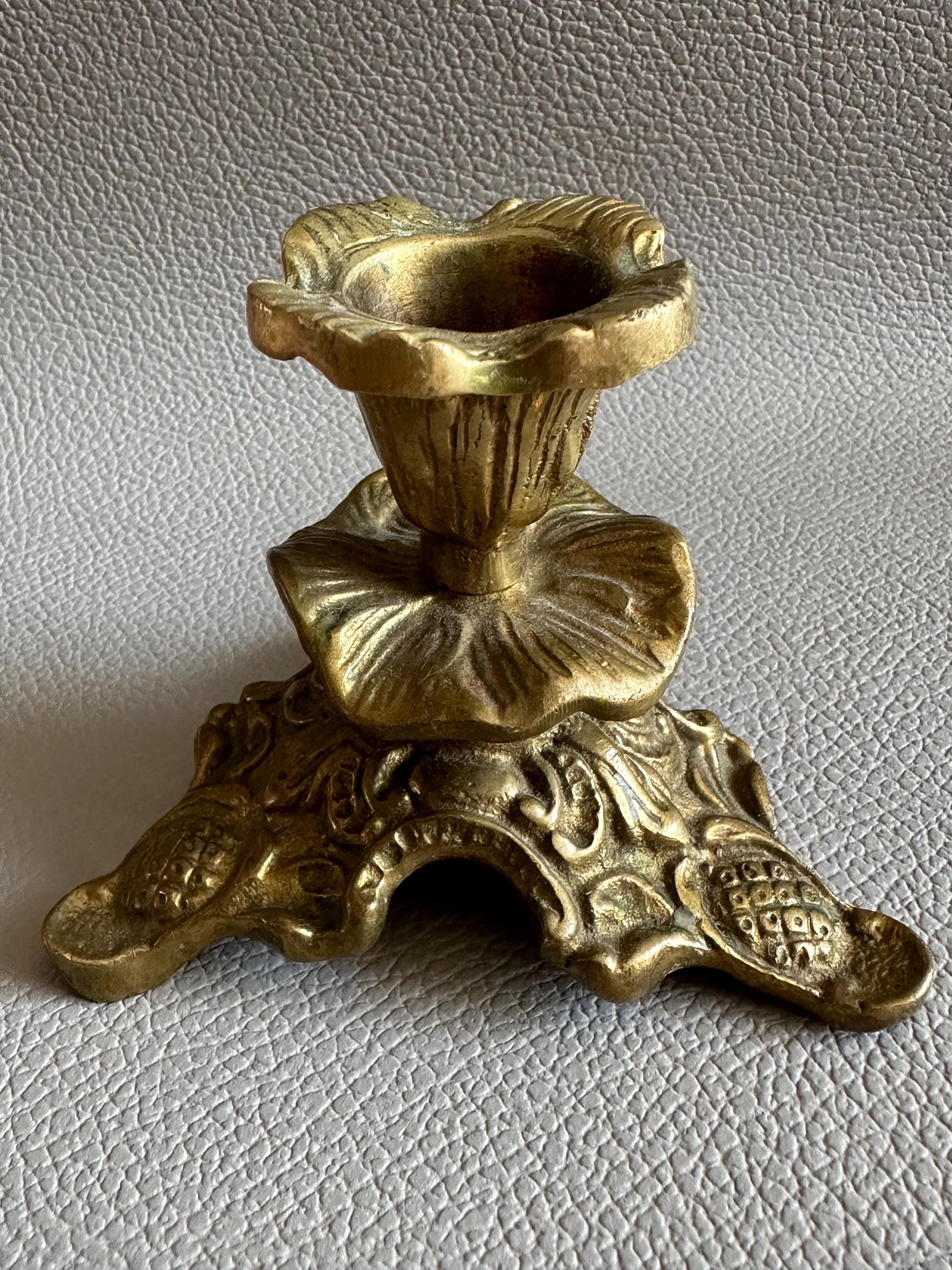 Vintage Bronze Candlestick for One Candle - Etsy