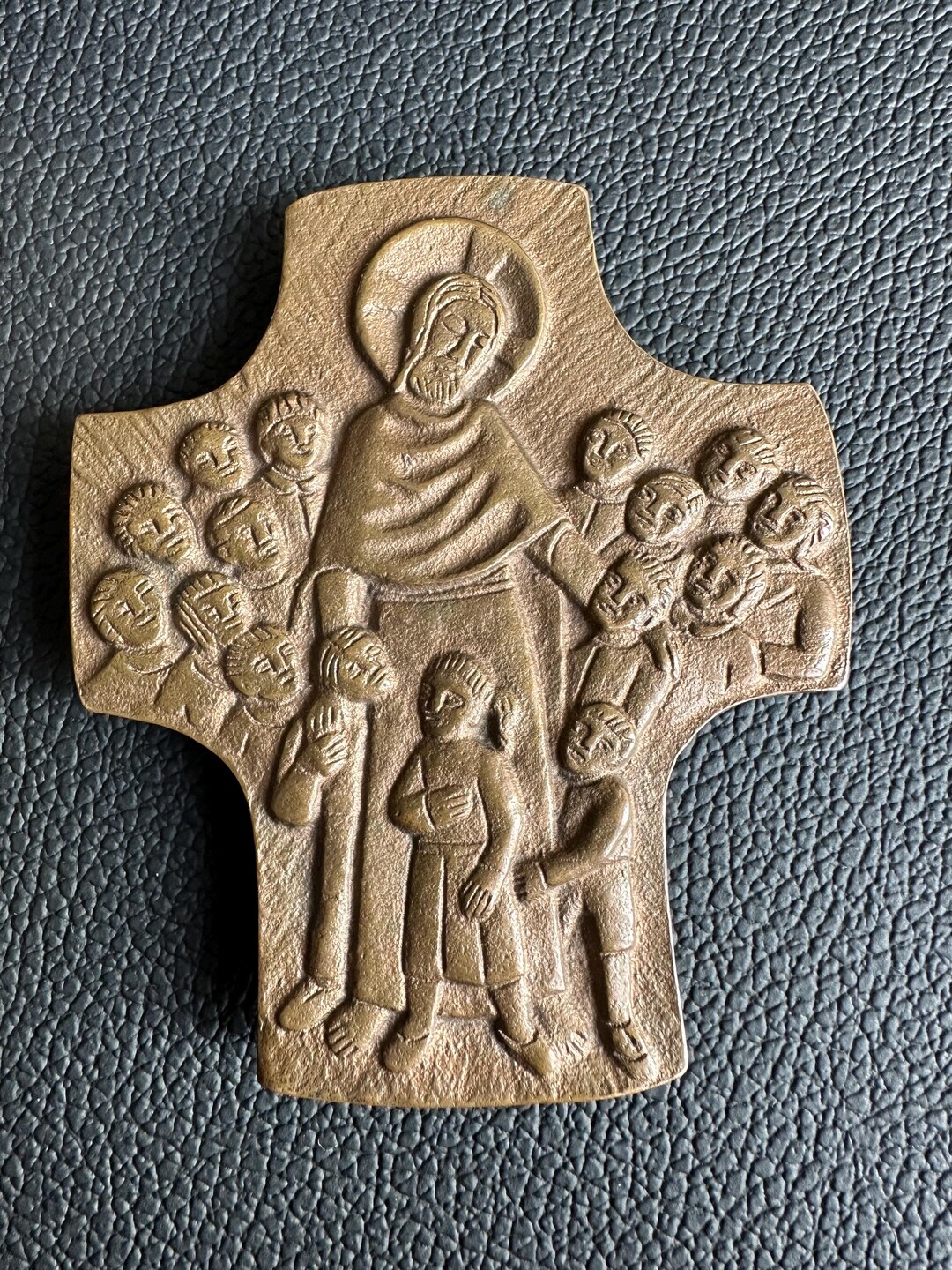 Vintage Bronze Cross, Jesus is the Friend of Children, Cross for the ...
