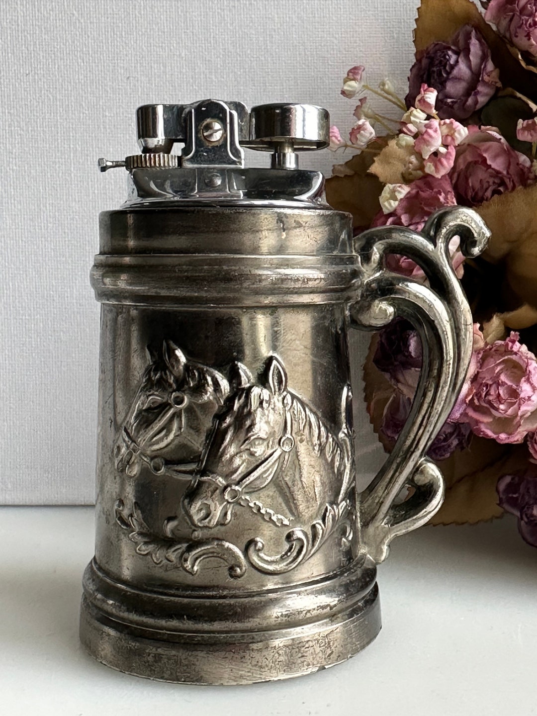 Tabletop Vintage Gas Lighter Beer Mug “horse Head” Germany - Etsy