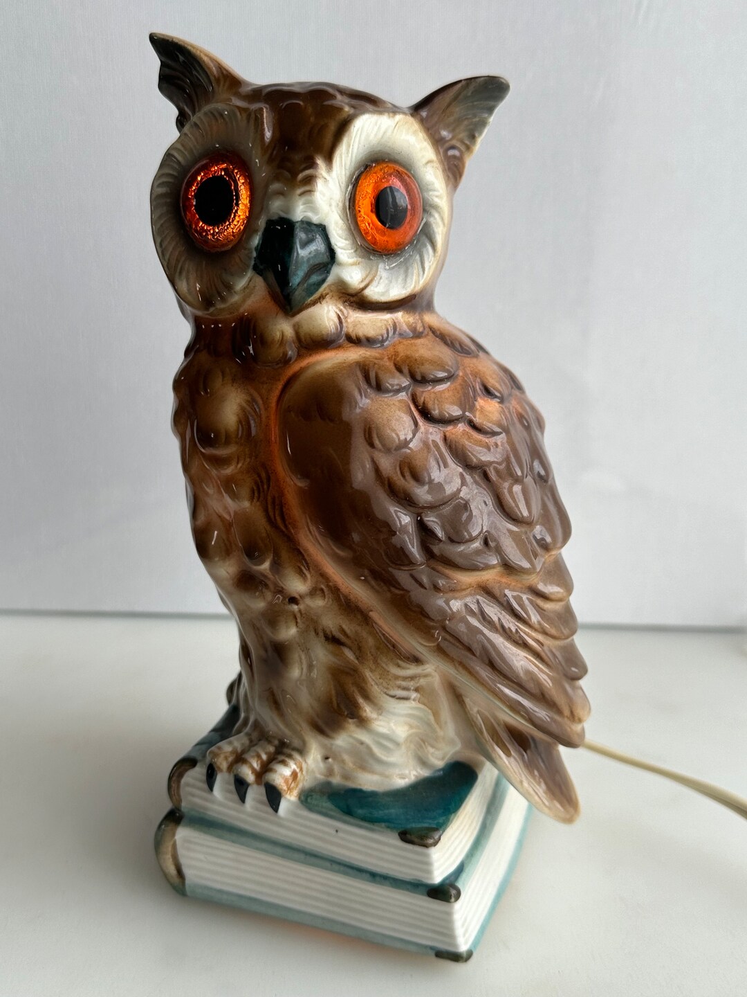 Vintage Table Lamp Night Light Owl - Etsy