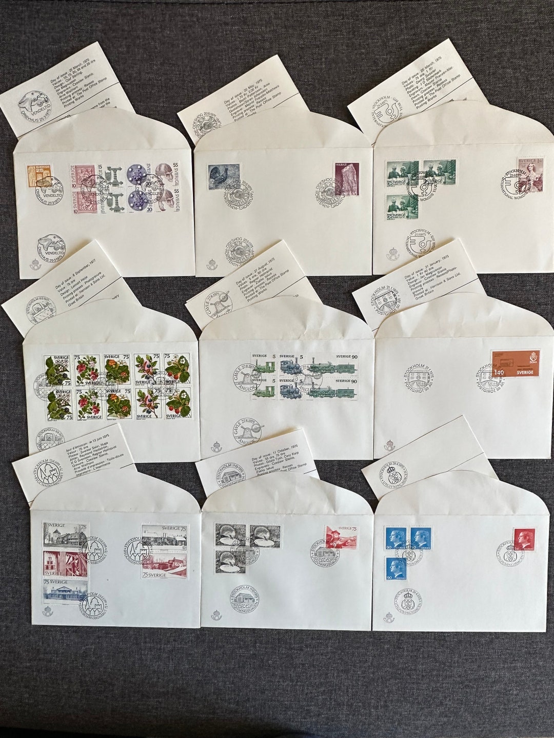 Collection of First Day Envelopes With Booklets 1975 Sweden 9 Pieces - Etsy