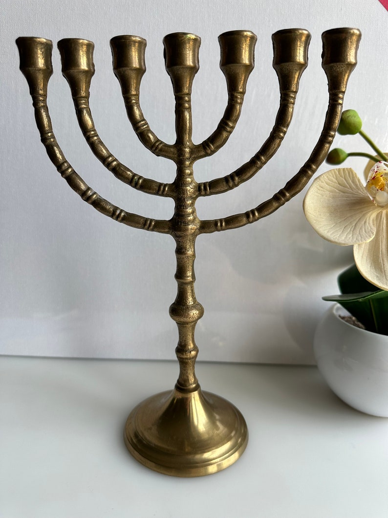 Menorah Candlestick With Seven Candles - Etsy