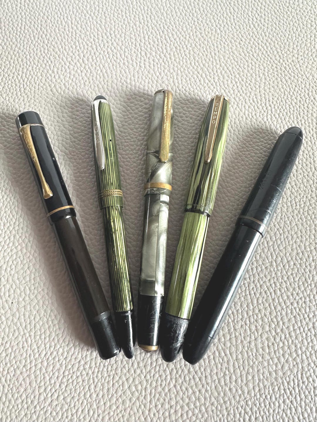 A Set of Five Fountain Pens From Different Manufacturers (for Spare ...