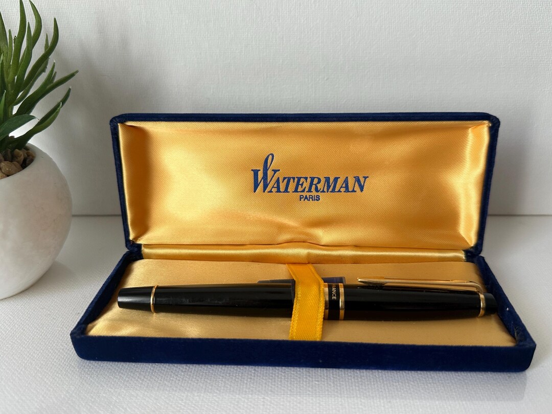 Waterman Expert Fountain Pen, Black Lacquer Coating, GT Nib, Size M, in ...