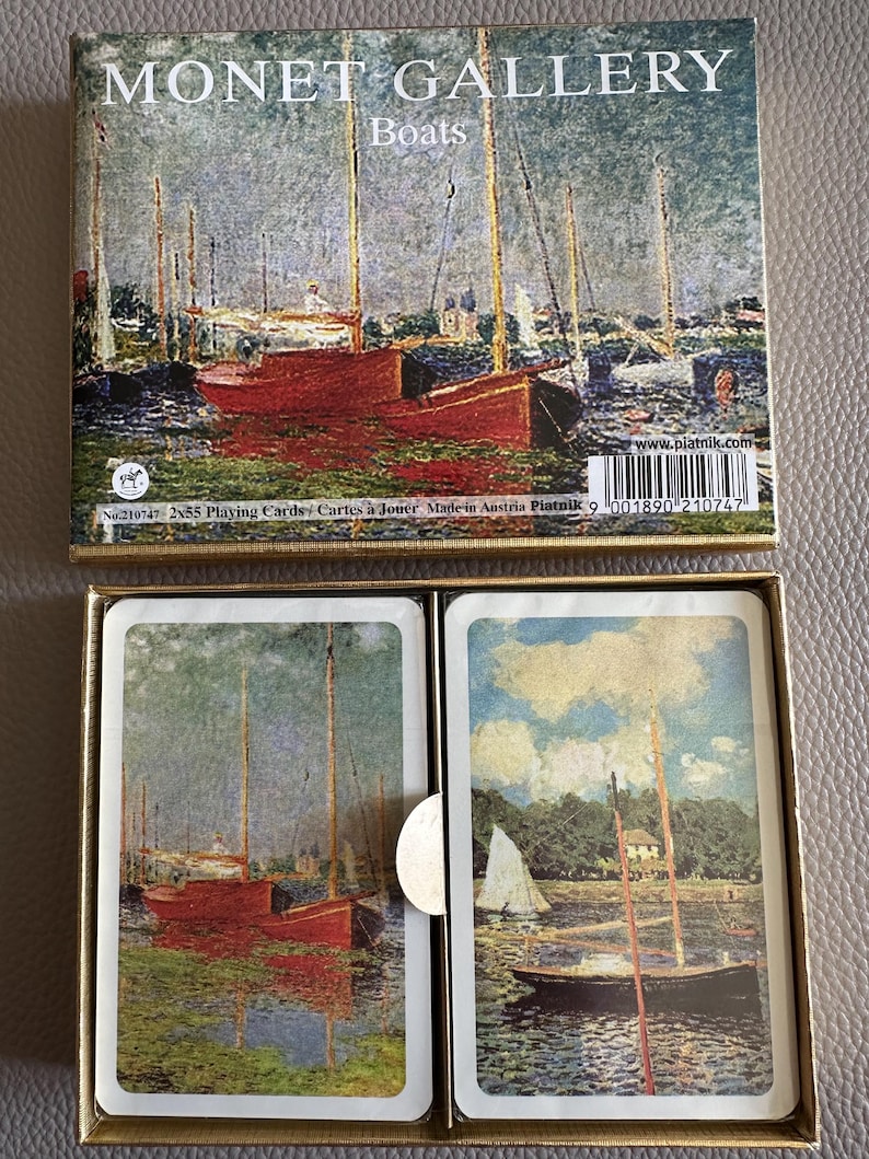 Playing Cards Claude Monet With Boats 2x55 Piatnik Austria - Etsy