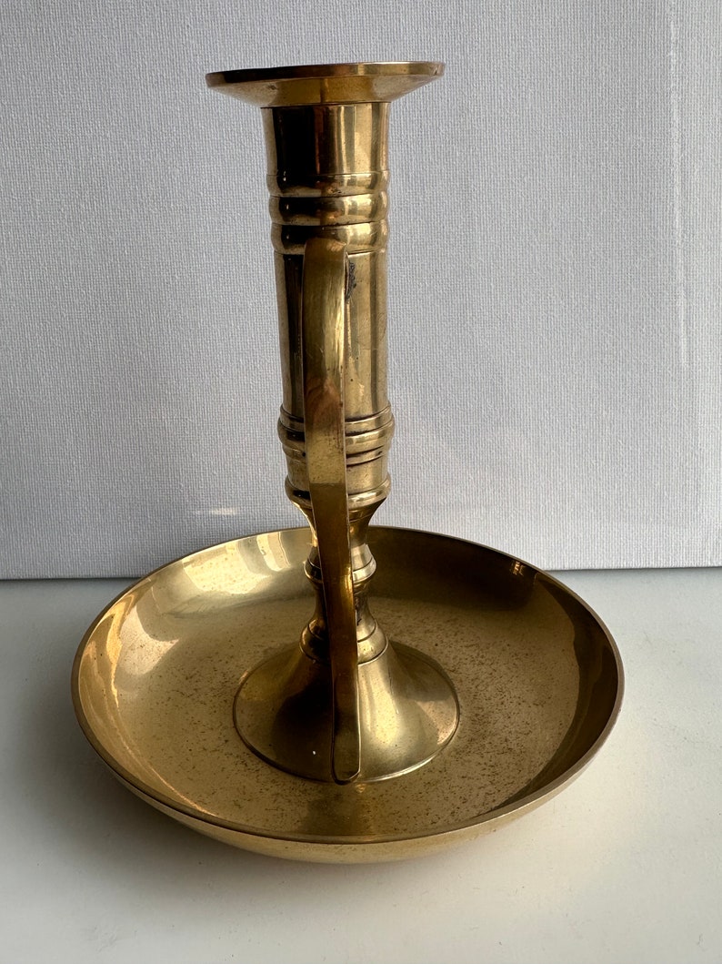 Vintage Brass Candlestick With Victorian Style Handle - Etsy